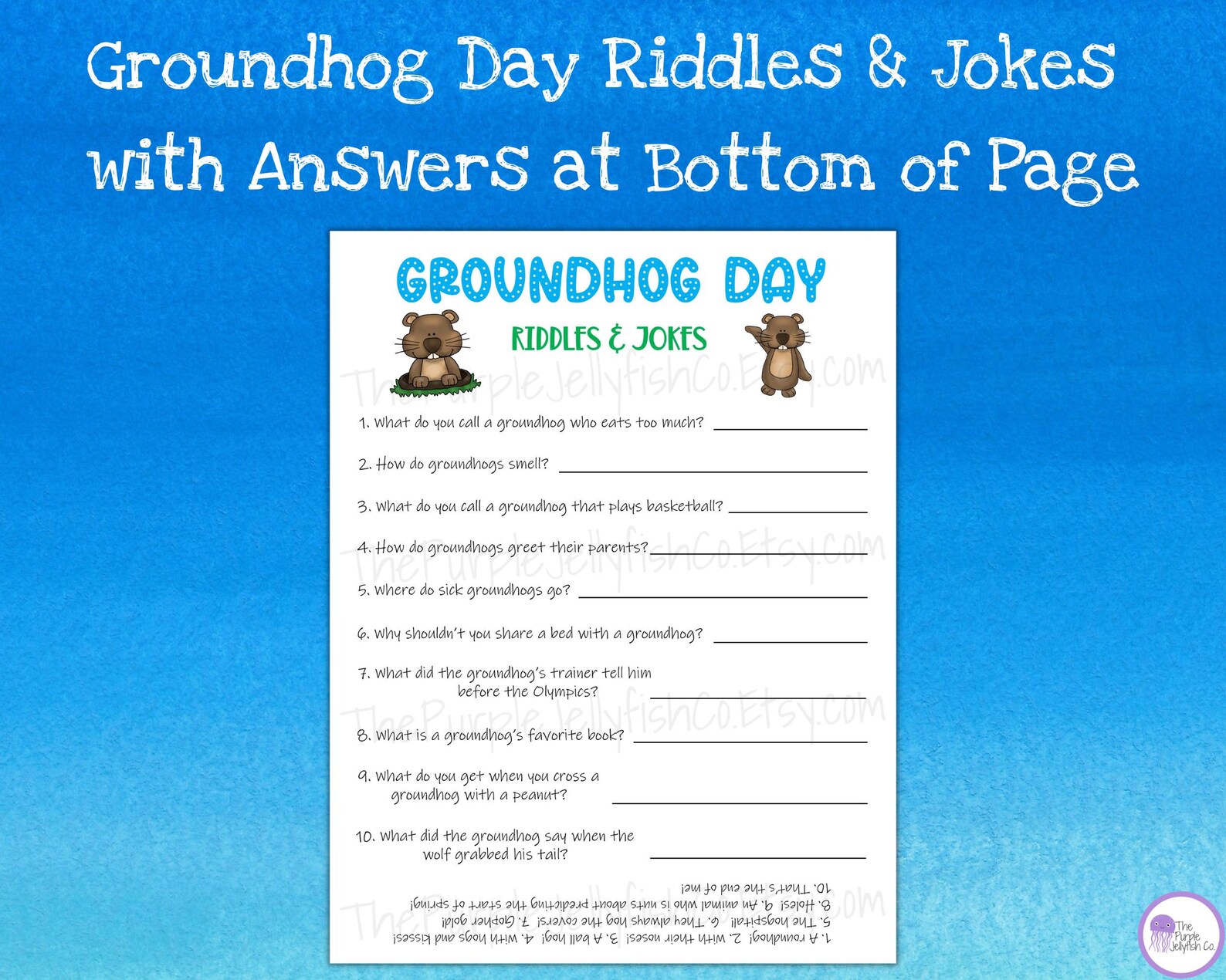 Groundhog Day Game Bundle, Groundhog Activities for Kids Printable ...