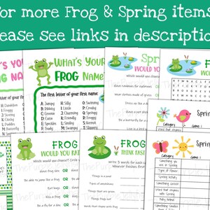 Frog Game Bundle, Printable Games for Kids, Frog Birthday Party Ideas ...