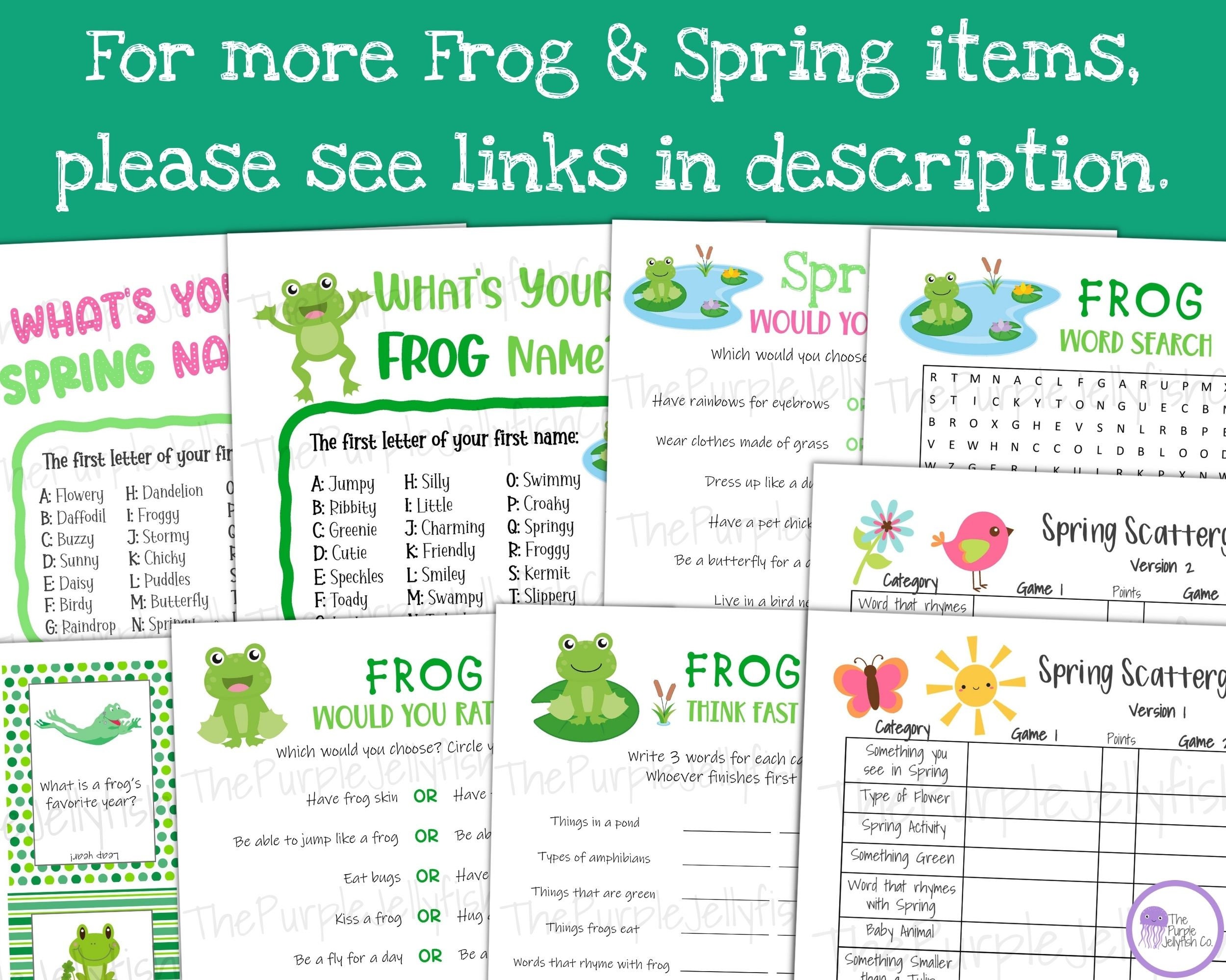 Frog Game Bundle, Printable Games for Kids, Frog Birthday Party Ideas ...