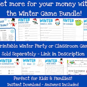 Winter Word Search Printable, Word Search Puzzle for Kids & Adults ...