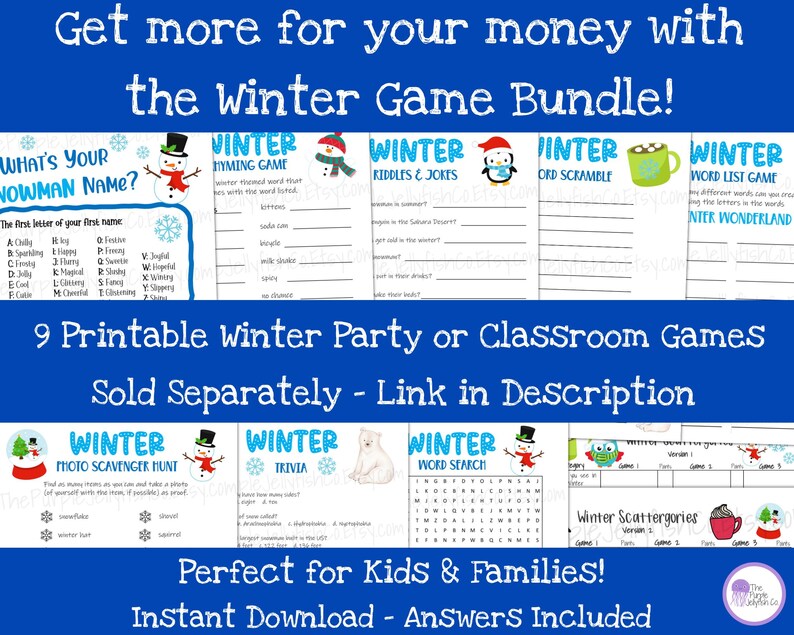 Winter Word Search Printable, Word Search Puzzle for Kids & Adults ...