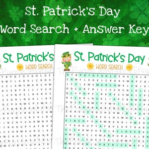 St Patricks Day Word Search Printable, St Patricks Activity, Word ...