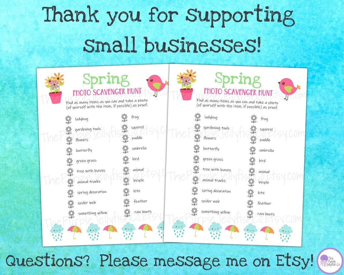 Spring Scavenger Hunt for Kids, Photo Scavenger Hunt for Teens and ...