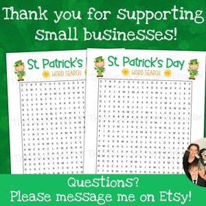 Word Search Printable St Patricks Day Game, Word Search Puzzle for Kids ...