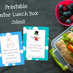 Printable Lunch Box Notes for Kids, Winter Lunch Box Jokes, Lunchbox ...