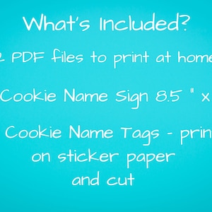 What's Your Cookie Name Game Sign and Name Tags, Cookies and Milk ...