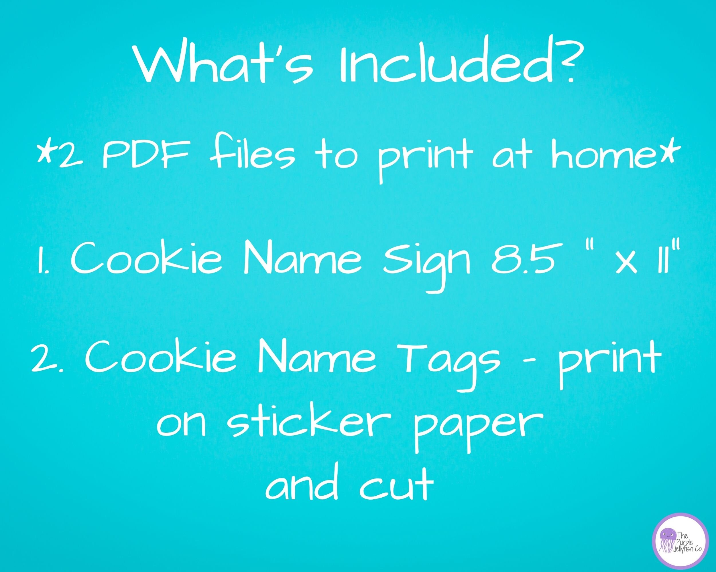 What's Your Cookie Name Game Sign and Name Tags, Cookies and Milk ...