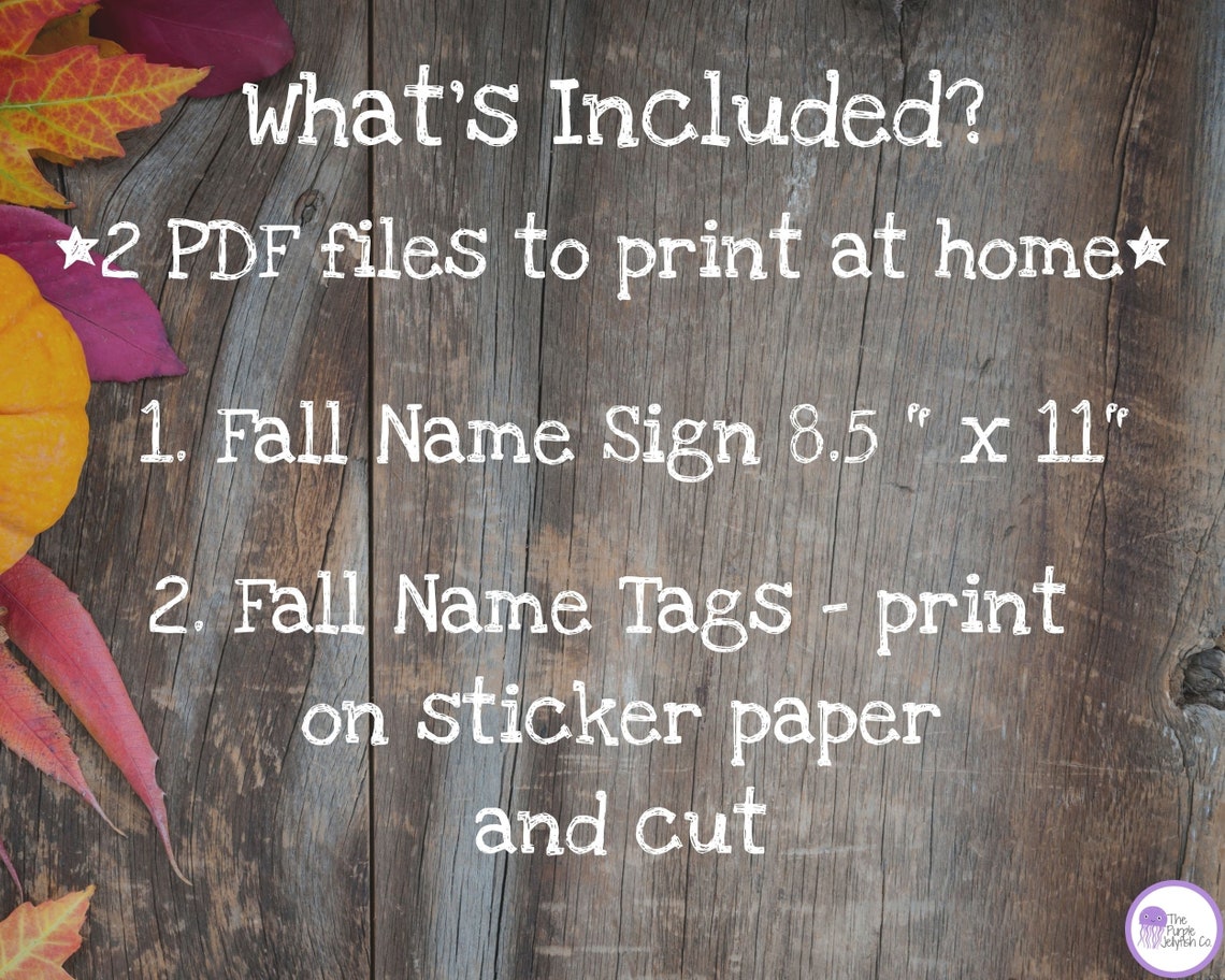 Fall Name Generator What's Your Name Sign Name Tags - Etsy
