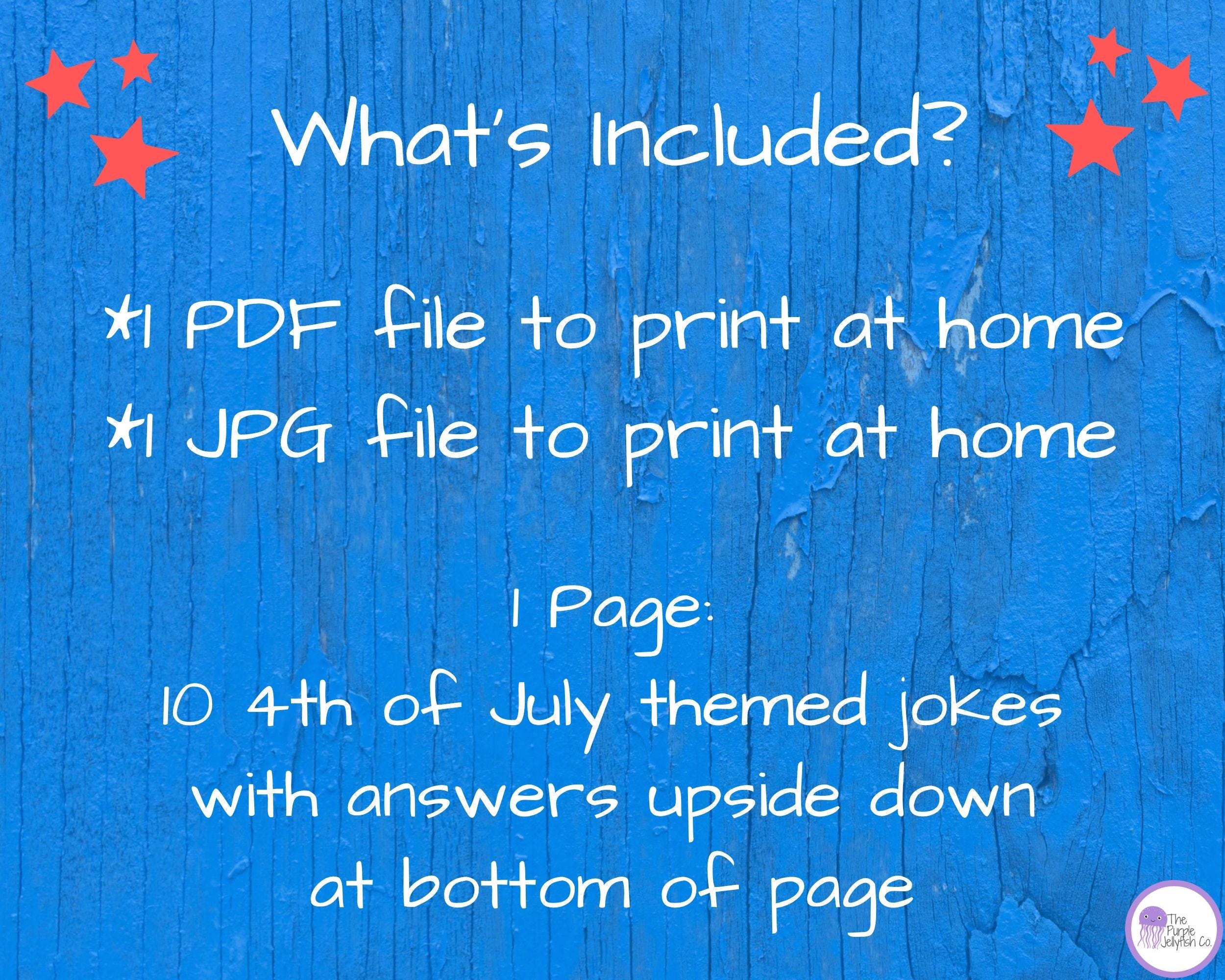 4th of July Activity for Kids 4th of July Jokes & Riddles, July 4th ...