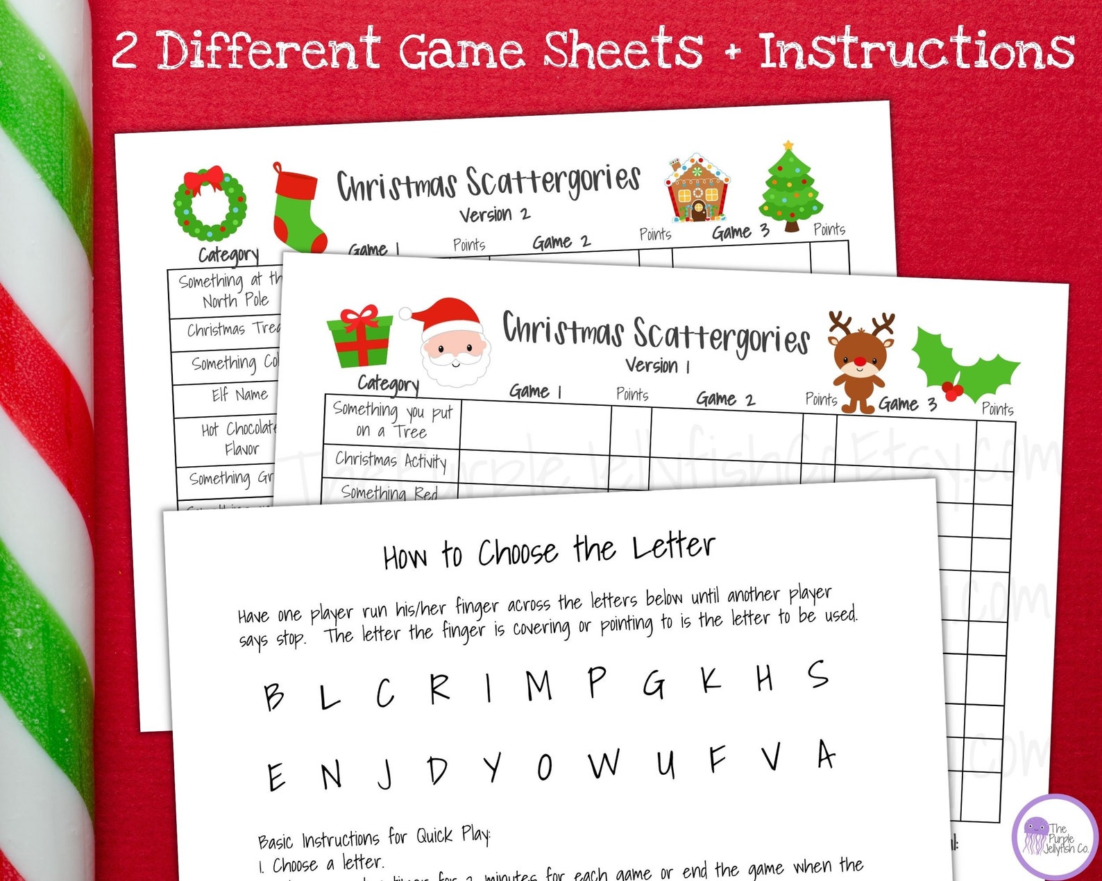 Christmas Scattergories for Kids, Christmas Games Printable for Family ...