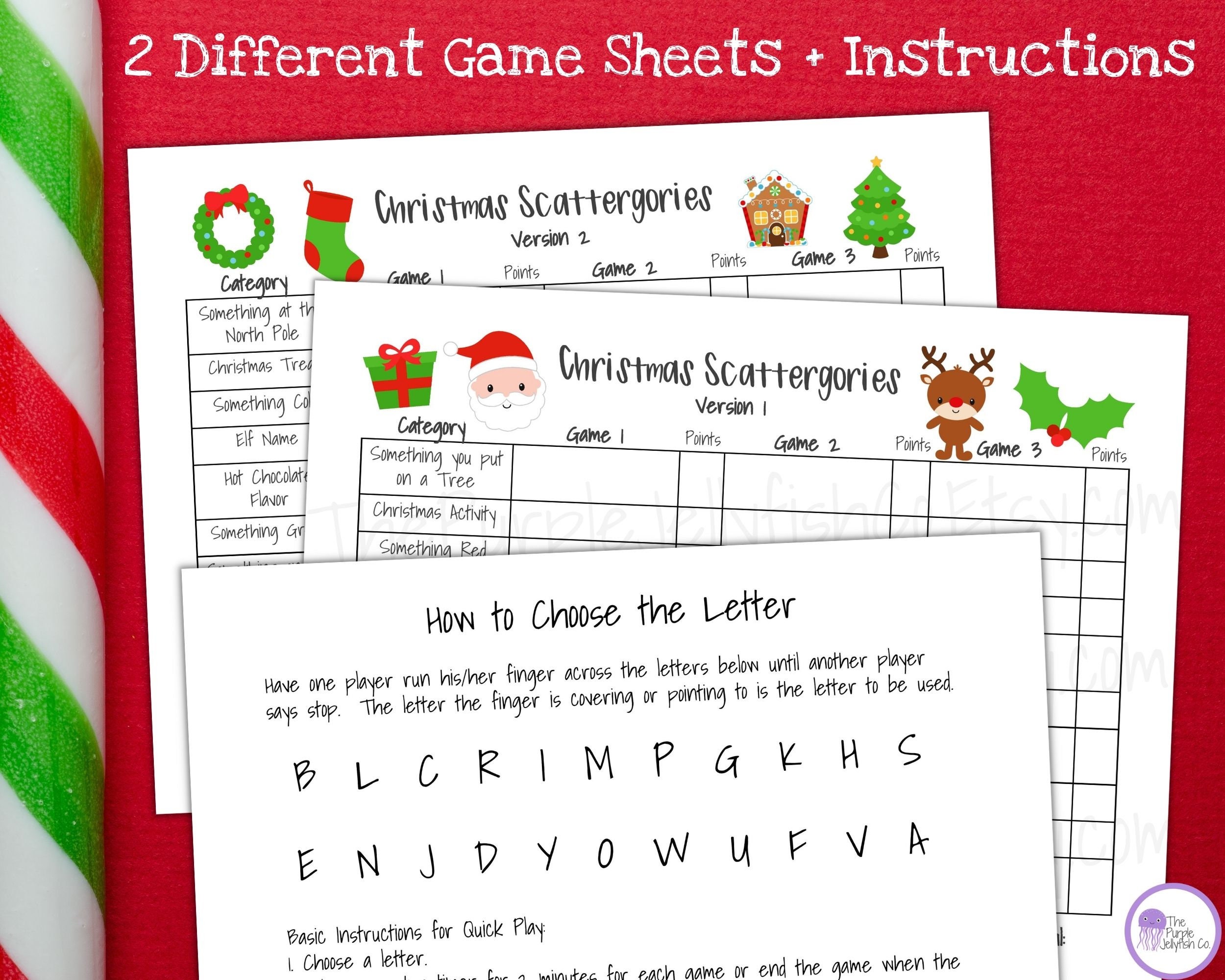 Christmas Scattergories for Kids, Christmas Games Printable for Family ...