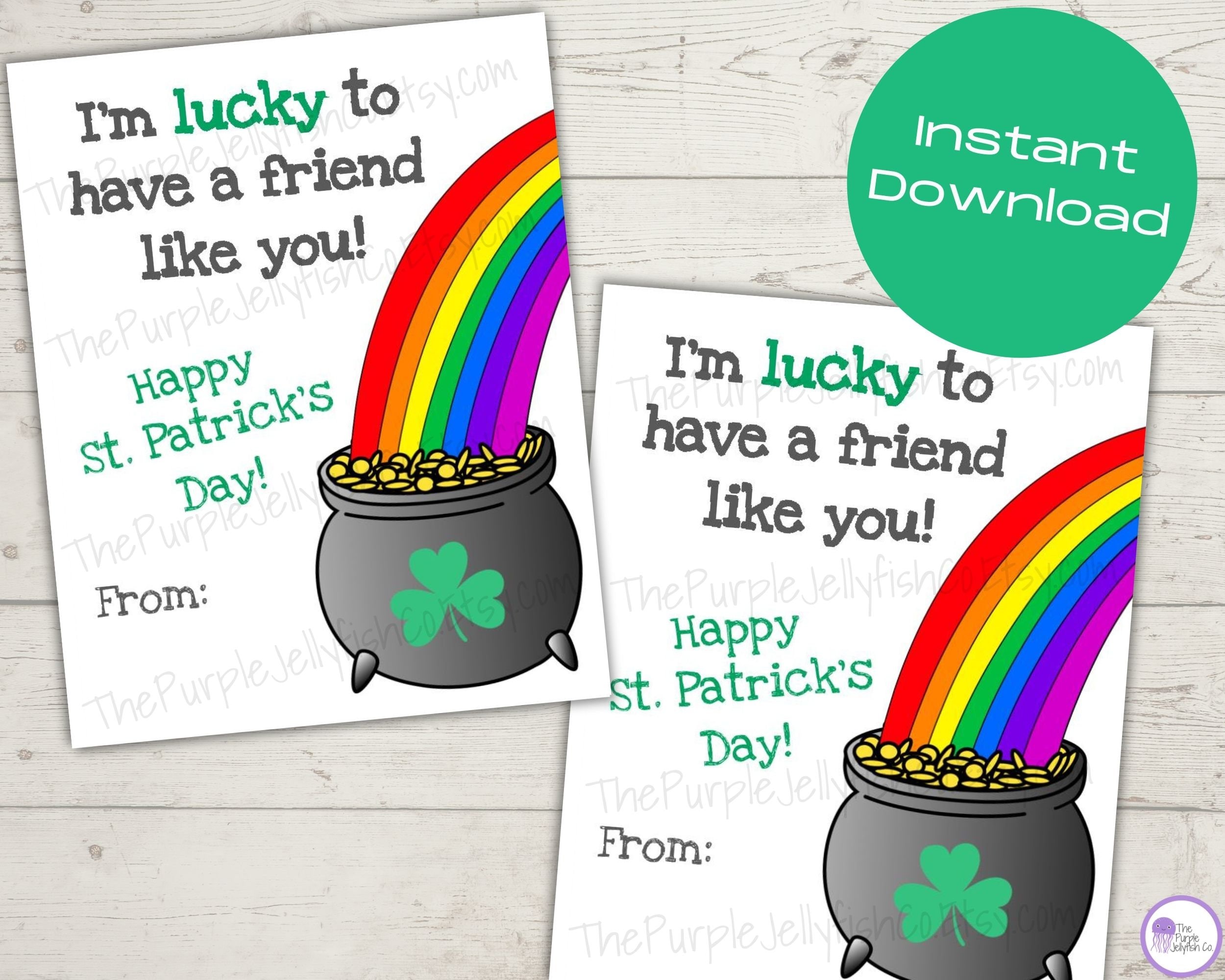 Printable St. Patrick's Day Gift Tags, St. Patrick's Day Cards for Kids ...