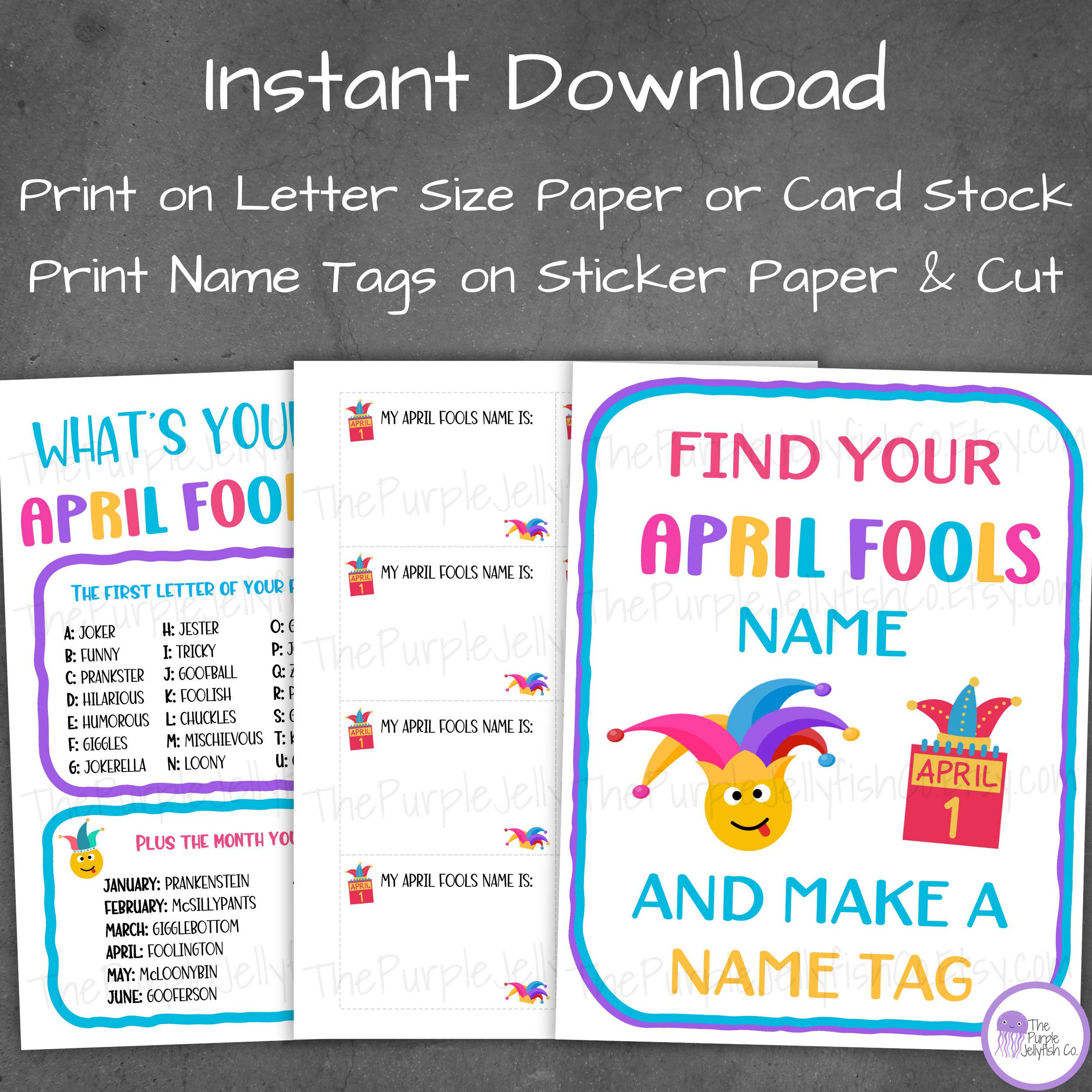 Whats Your April Fools Name Game, Funny April Fools Game for Kids ...