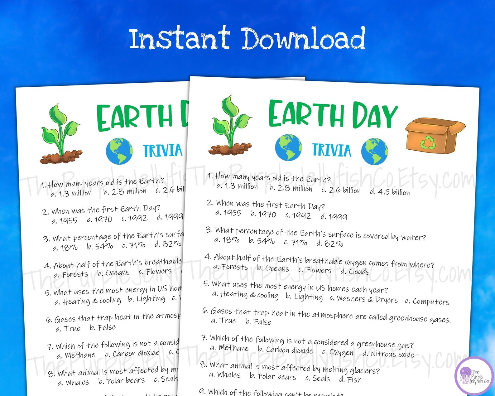 Earth Day Trivia Questions, Printable Earth Day Activity for Kids Teens ...
