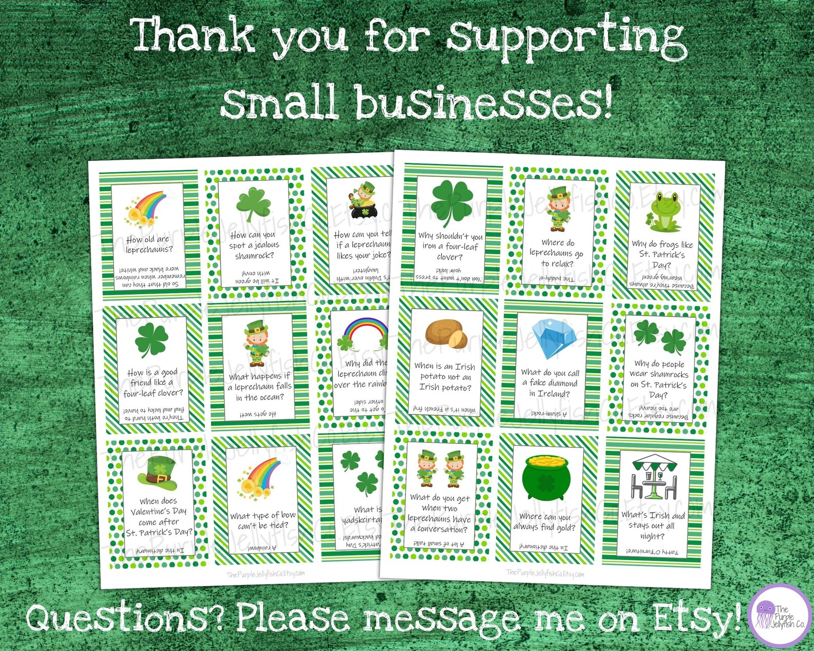 St Patricks Day Lunchbox Notes for Kids, Lunchbox Jokes, Printable ...
