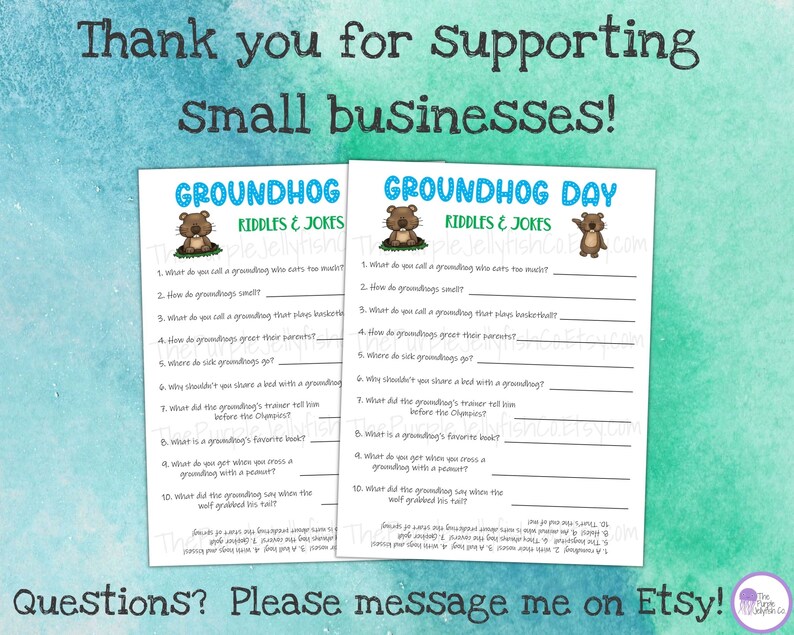 Groundhog Day Jokes, Printable Game for Groundhog Day, Groundhog ...