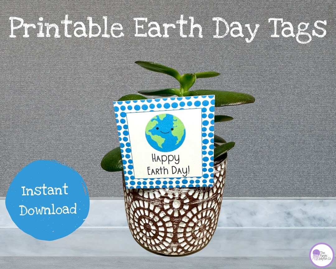 Earth Day Tag, Earth Day Printable, Happy Earth Day, Earth Day Gift Tag ...