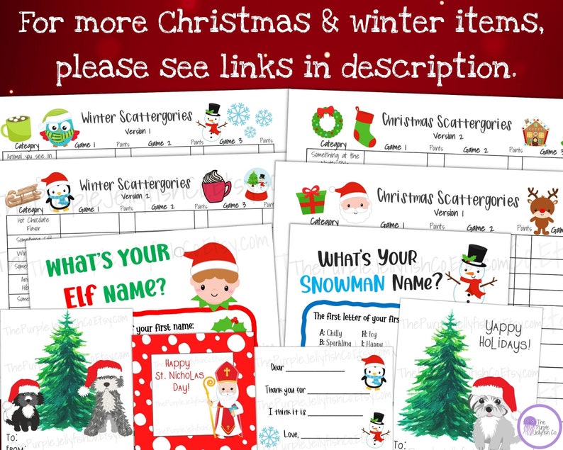 Christmas Word List, Christmas Printable Games for Kids, Christmas Word ...