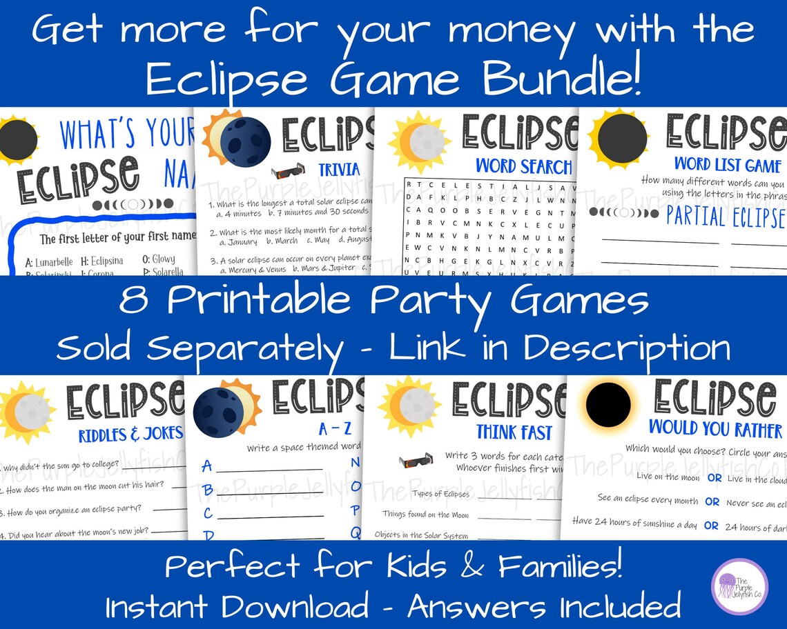 Eclipse Trivia Game for Kids & Adults, Printable Trivia Questions and ...