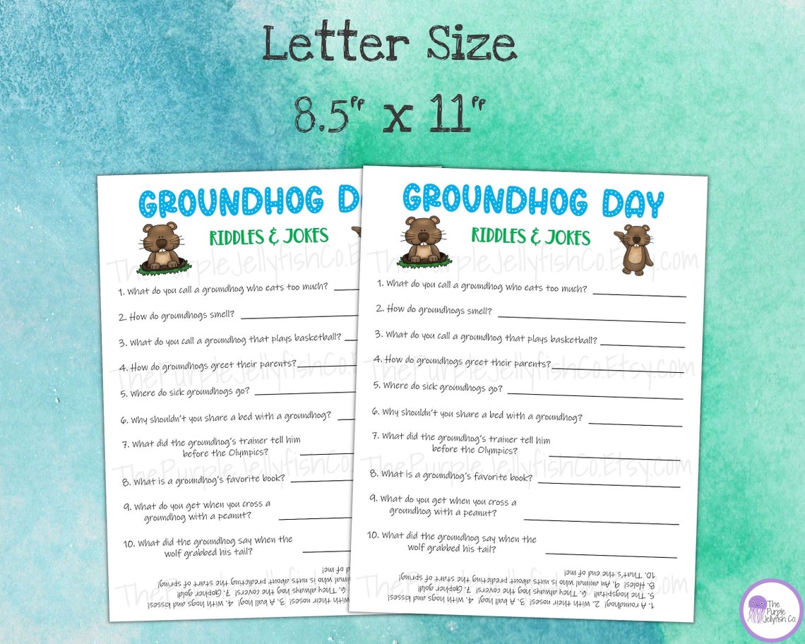 Groundhog Day Jokes, Printable Game for Groundhog Day, Groundhog ...