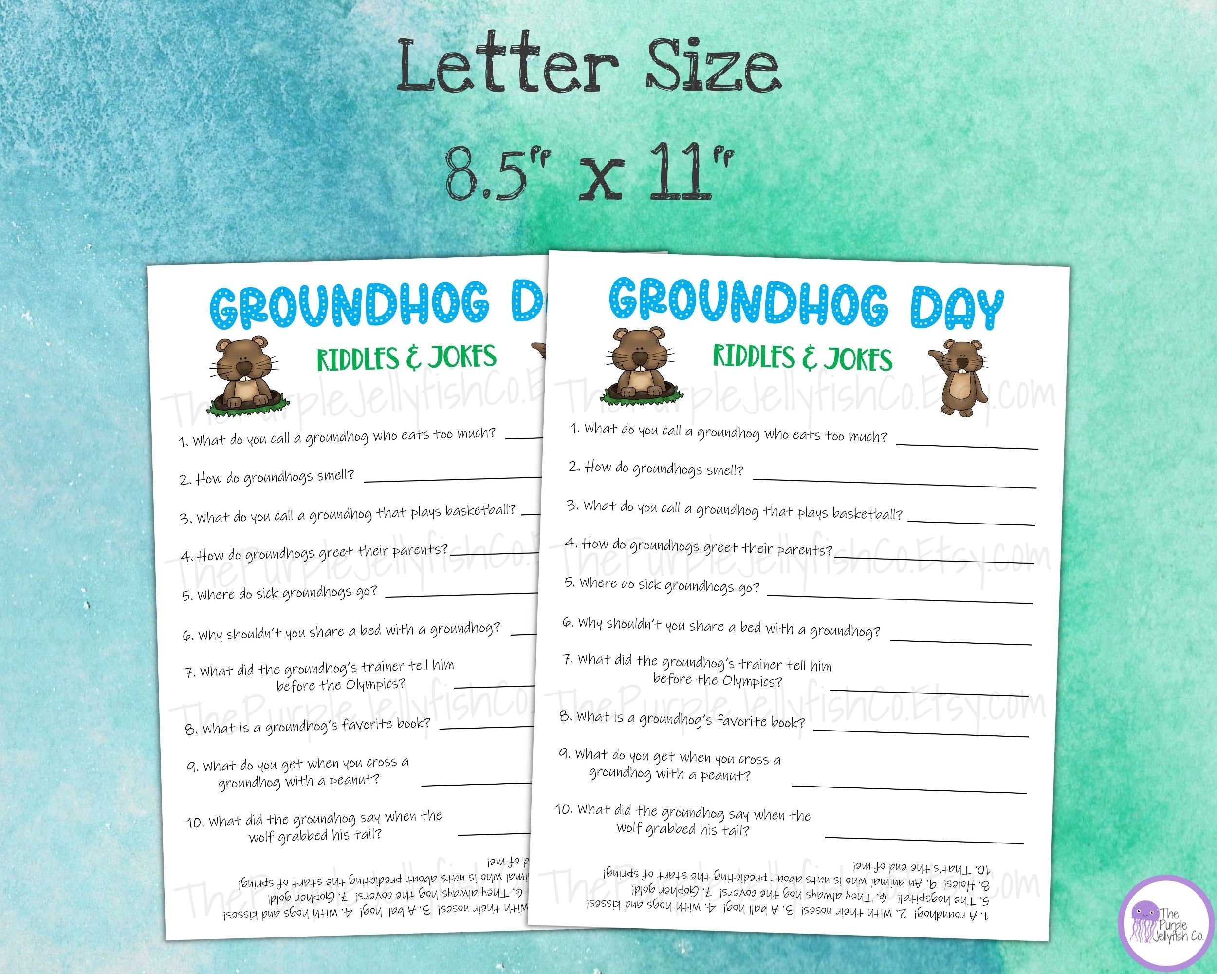 Groundhog Day Jokes, Printable Game for Groundhog Day, Groundhog ...