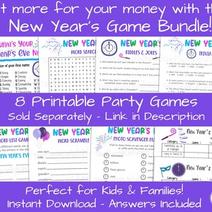 New Years Word Search Printable, New Years Activity for Kids, Word ...