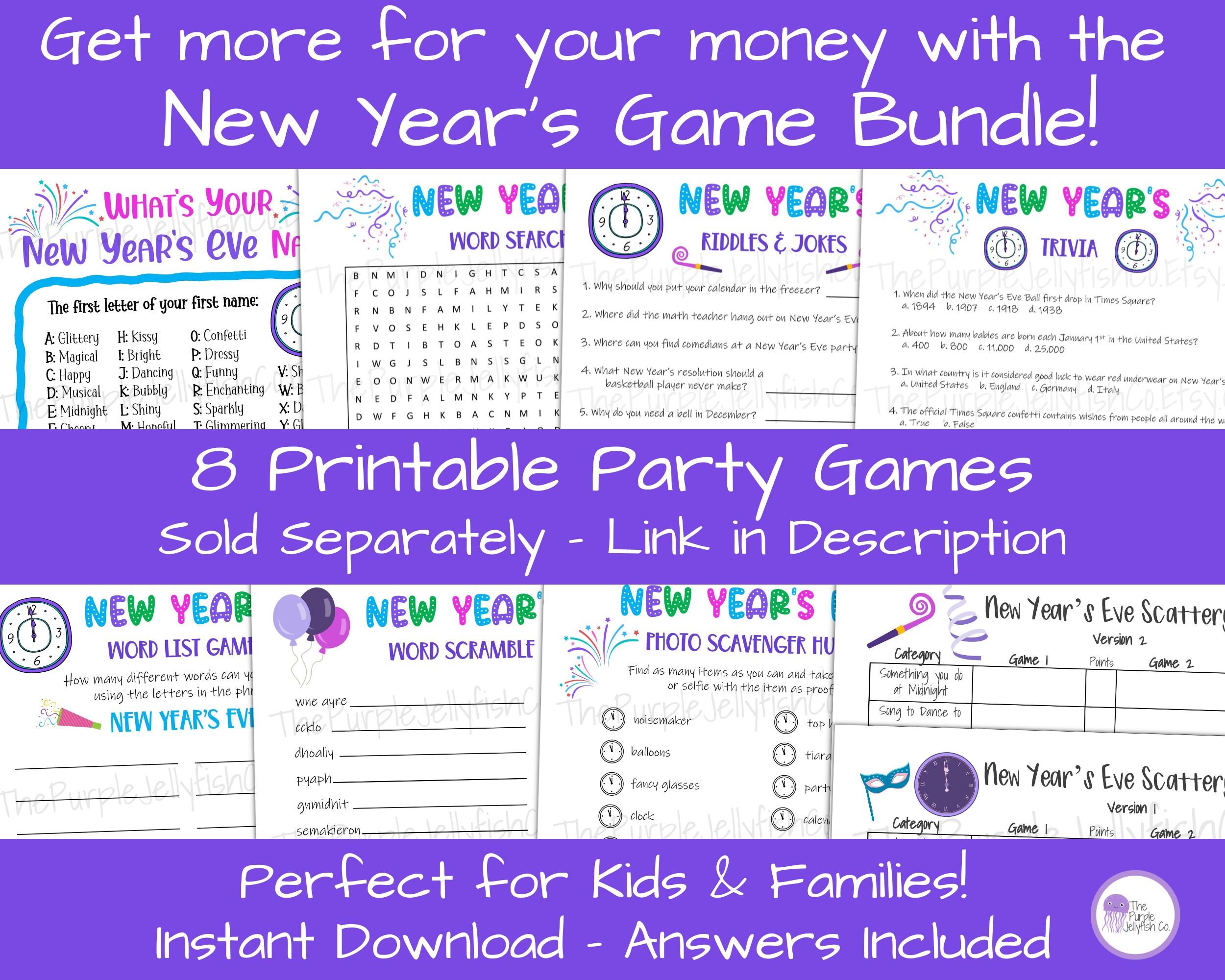 New Years Word Search Printable, New Years Activity for Kids, Word ...