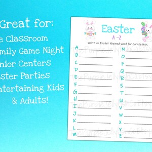 Easter A to Z Game, Printable Easter Activity for Kids, Easter Word ...