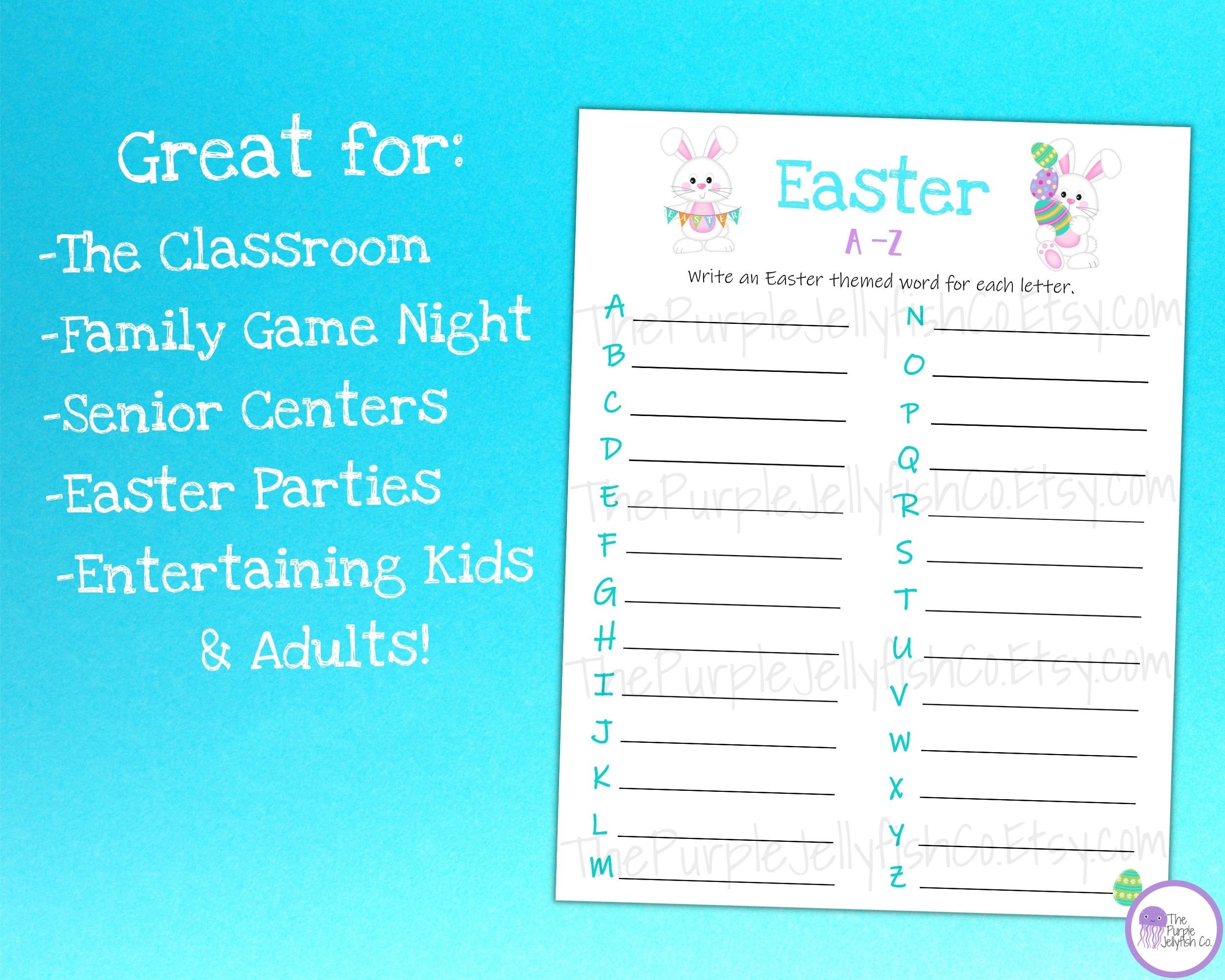 Easter A to Z Game, Printable Easter Activity for Kids, Easter Word ...