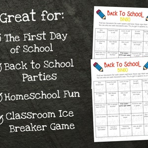 Back to School Icebreaker Bingo Game for Kids Printable, Beginning of ...