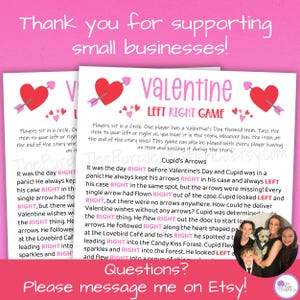 Valentines Day Left Right Game, Valentines Pass the Prize Game ...
