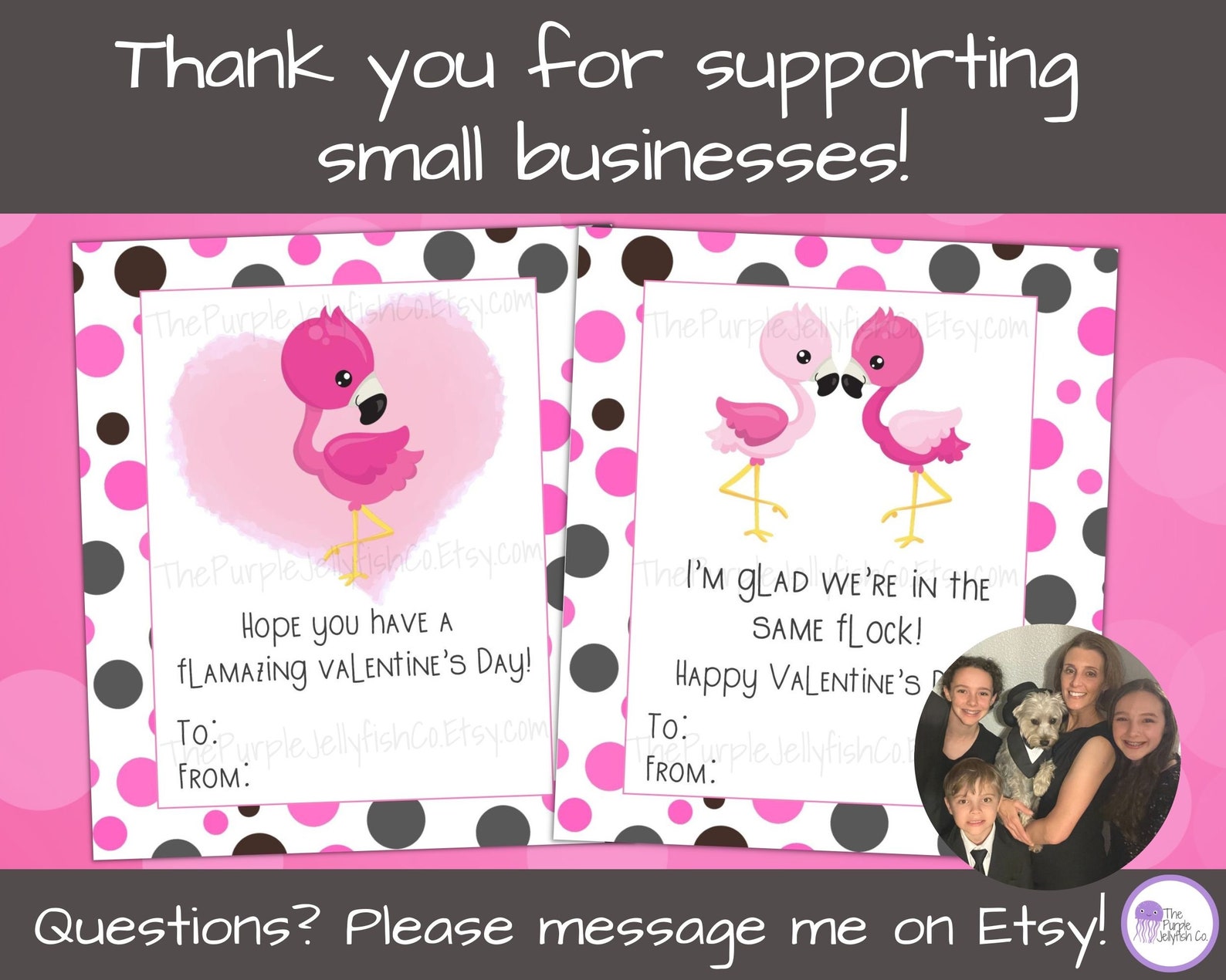 Flamingo Valentines Day Cards for Kids Printable, Cute Animal ...