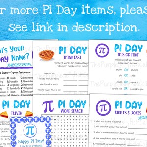 Pi Day Word Games Bundle, Printable Games for Kids, Word Game Printable ...