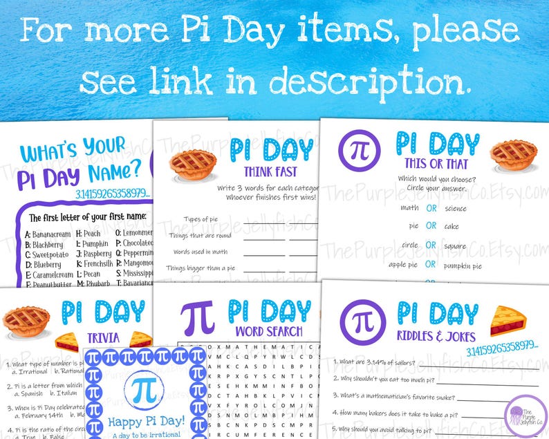 Pi Day Word Games Bundle, Printable Games for Kids, Word Game Printable ...