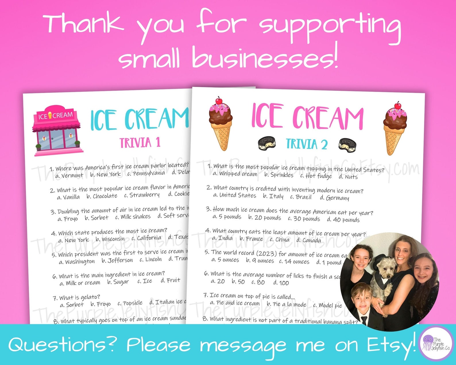 Ice Cream Trivia Game, Printable Summer Activity for Kids & Adults, Fun ...