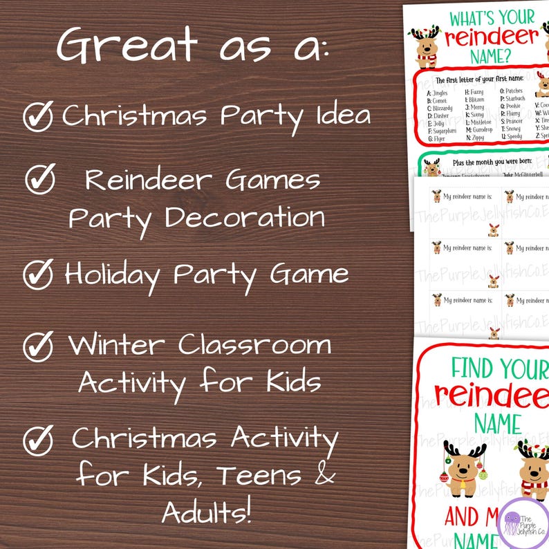 Whats Your Reindeer Name Game, Christmas Reindeer Printable Activity ...