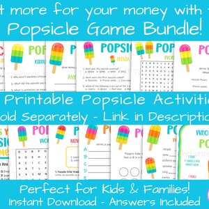Popsicle Jokes for Kids Summer Activity Printable Popsicle Party Idea ...