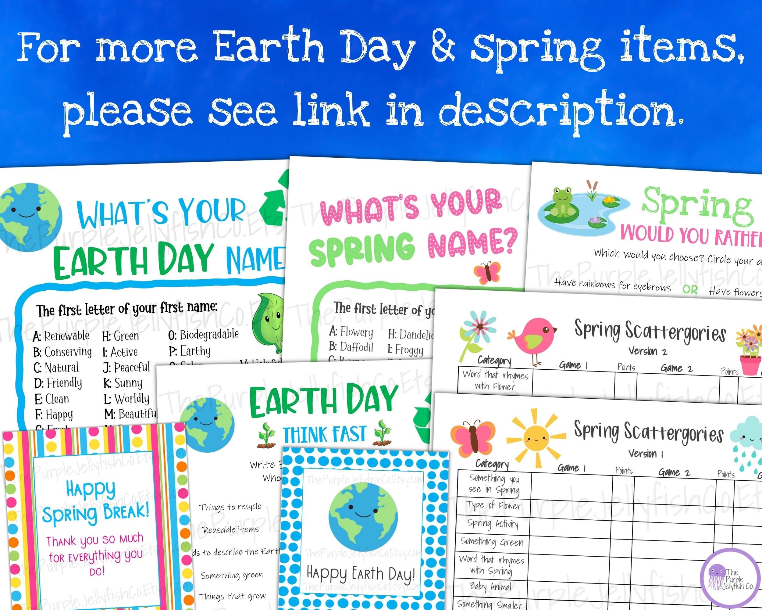 Earth Day Games Bundle, Printable Earth Day Activities for Kids ...