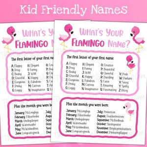 Flamingo Name Game, Printable Flamingo Sign, Summer Activity for Kids ...