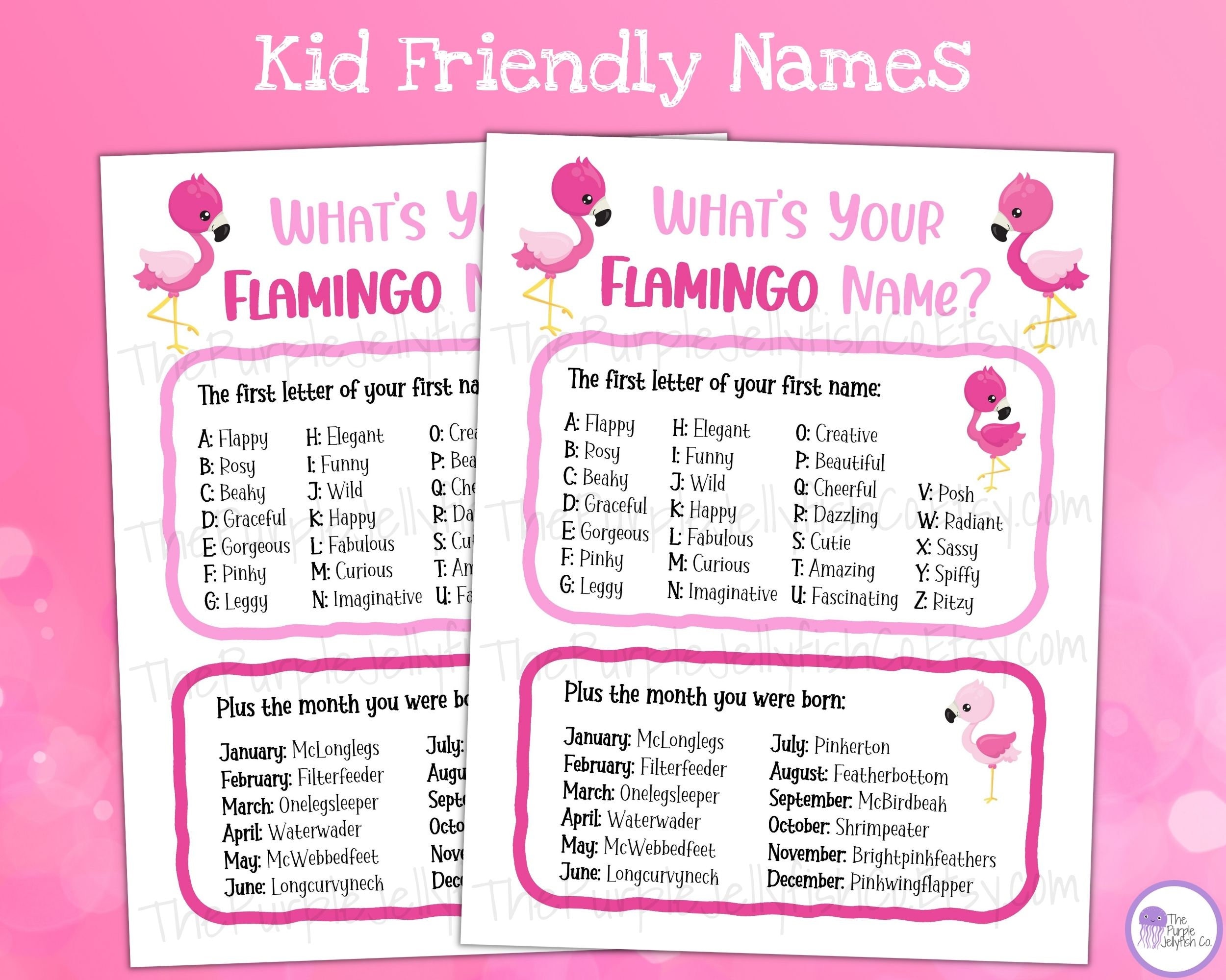 Flamingo Name Game, Printable Flamingo Sign, Summer Activity for Kids ...