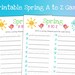 Spring A to Z Game Printable Spring Game for Kids & Adults - Etsy