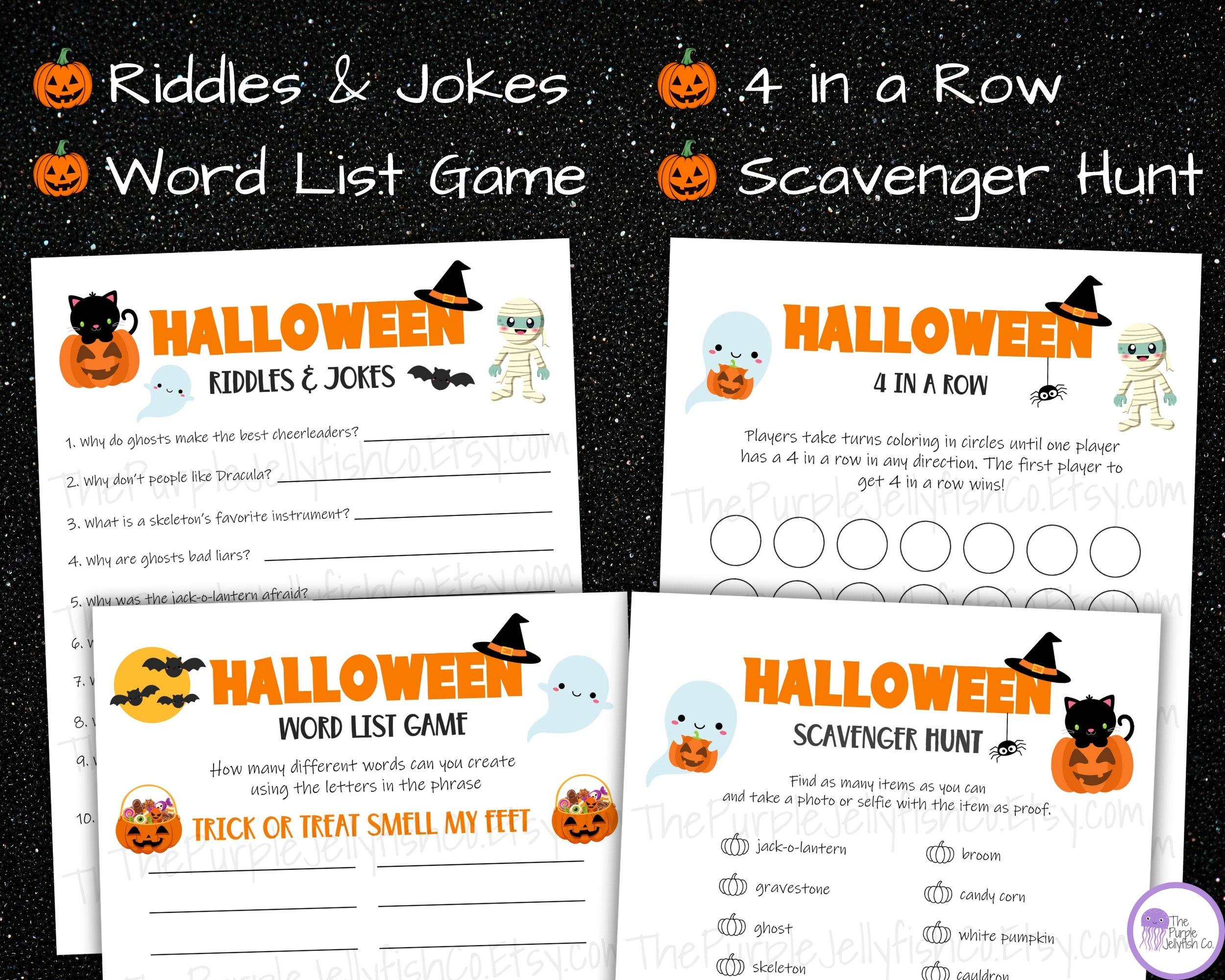 Halloween Games Bundle, Printable Halloween Party Ideas for Kids Teens ...