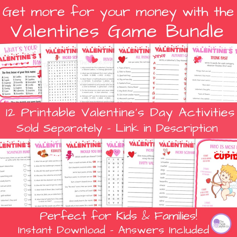 Whats Your Valentine's Day Name Game Sign & Name Tags, Printable ...