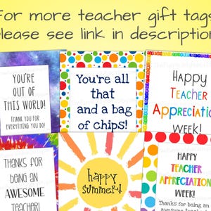 Thanks for a Sweet School Year Gift Tag Printable, Teacher Appreciation ...
