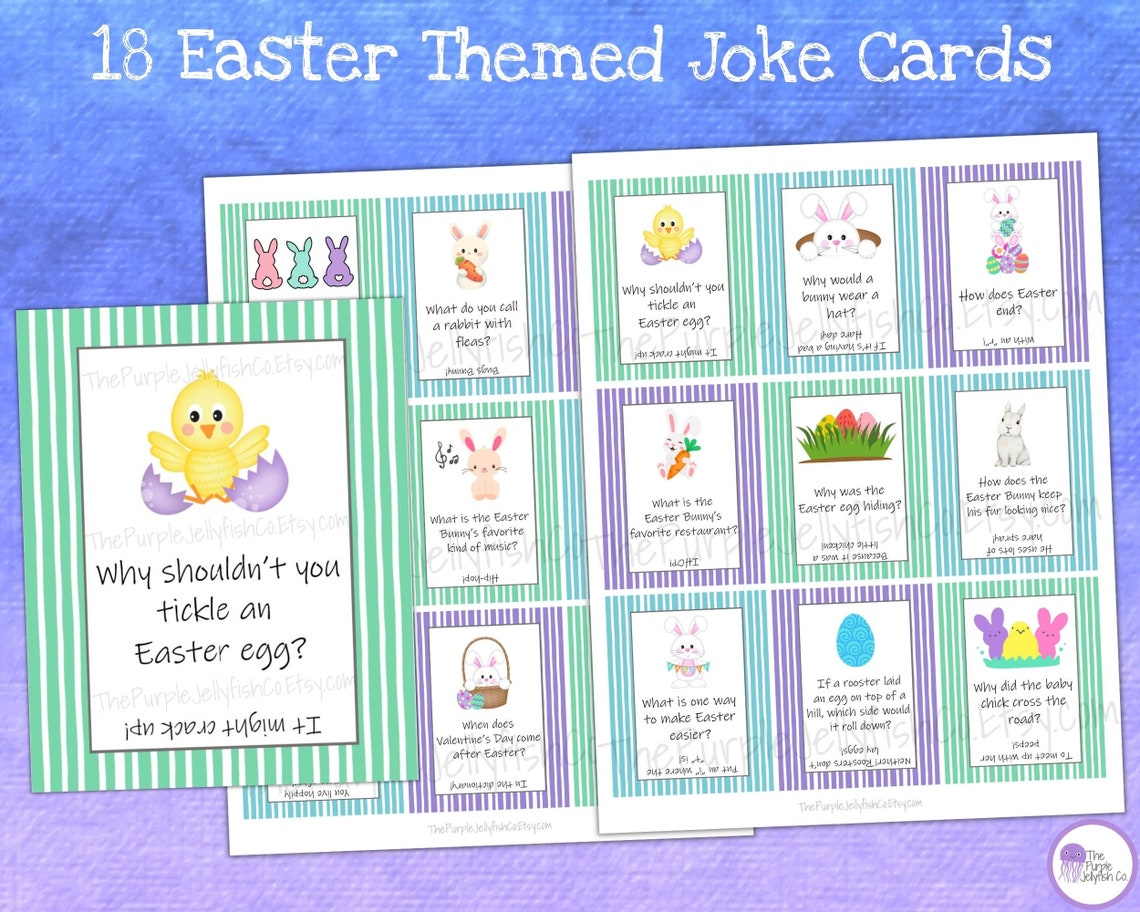 Easter Lunchbox Jokes, Printable Easter Lunch Box Notes, Joke Cards for ...