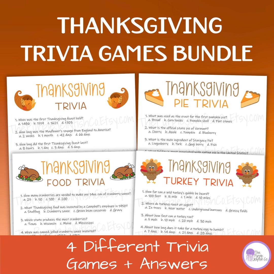Thanksgiving Trivia Games, Thanksgiving Party Games, Thanksgiving Games ...