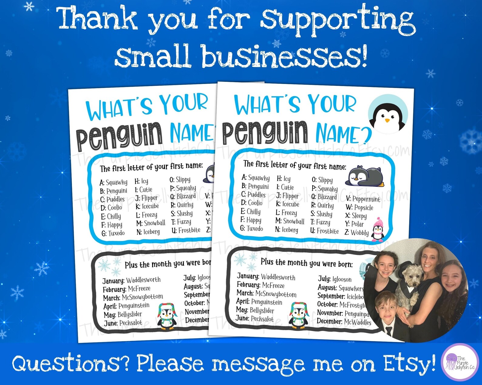 What's Your Penguin Name Game, Printable Winter Activity for Kids ...