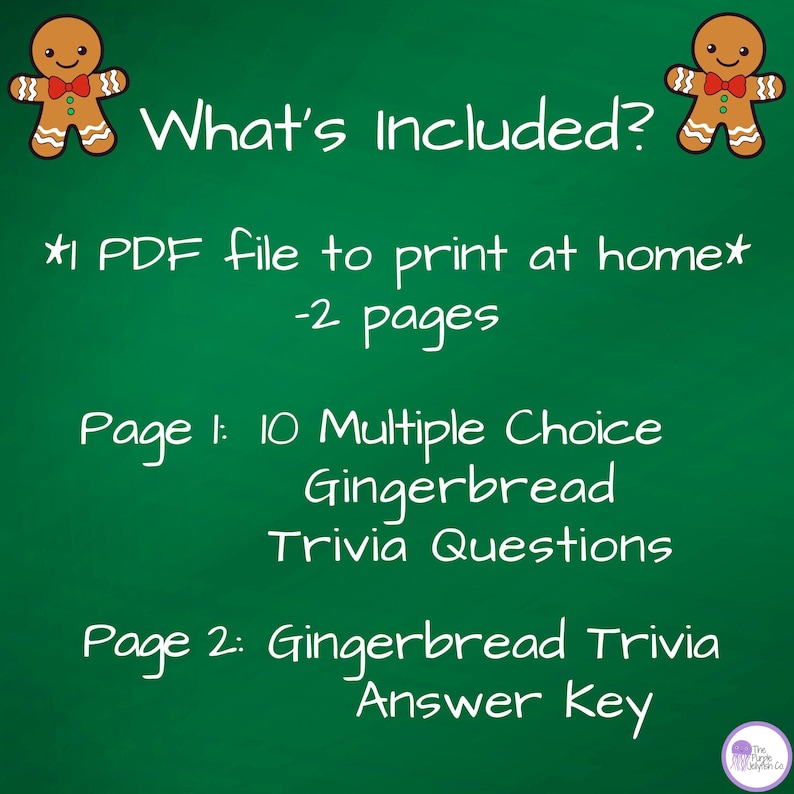 Gingerbread Trivia, Christmas Trivia Printable Game, Gingerbread House ...