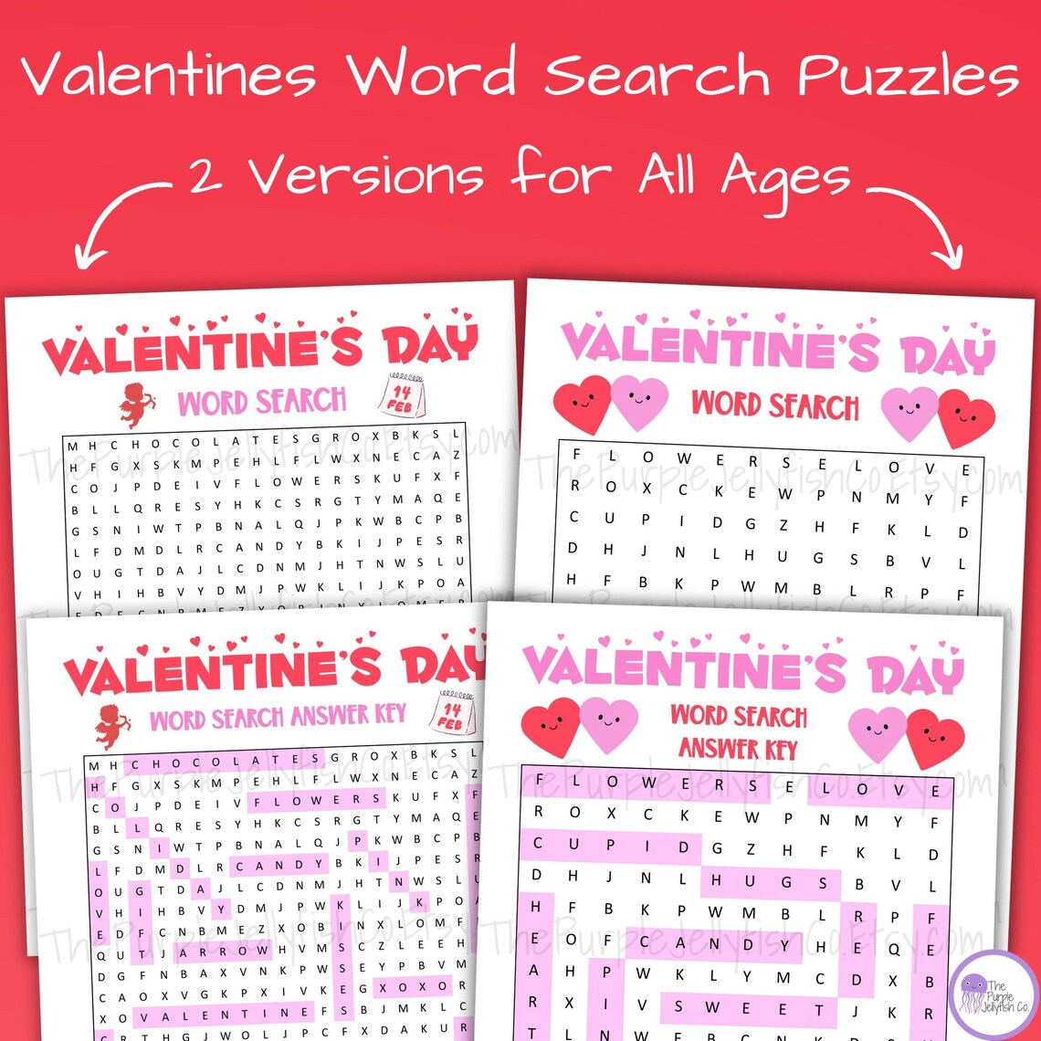 Valentine's Day Games Printable, Valentines Activities for Kids & Teens ...