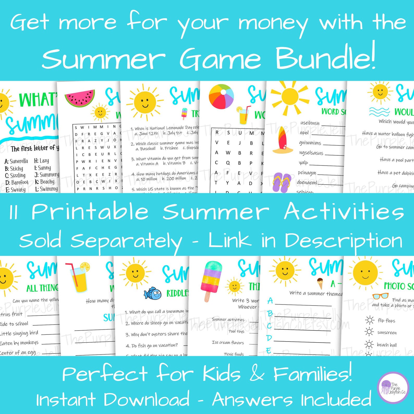 Summer Scavenger Hunt Game for Kids Teens & Tweens, Summer Party Idea ...
